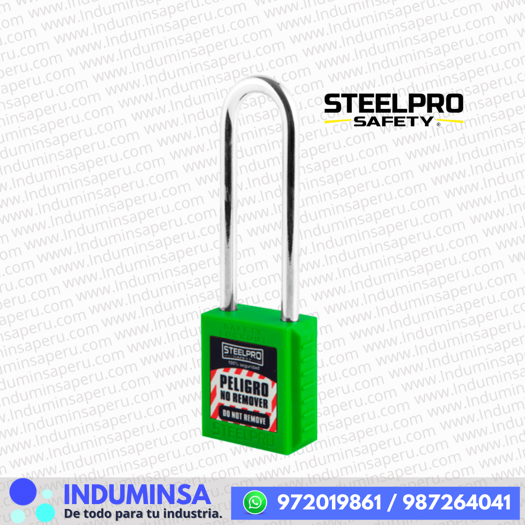 Candado Lock Out X10 Long Steelpro Verde - INDUMINSA