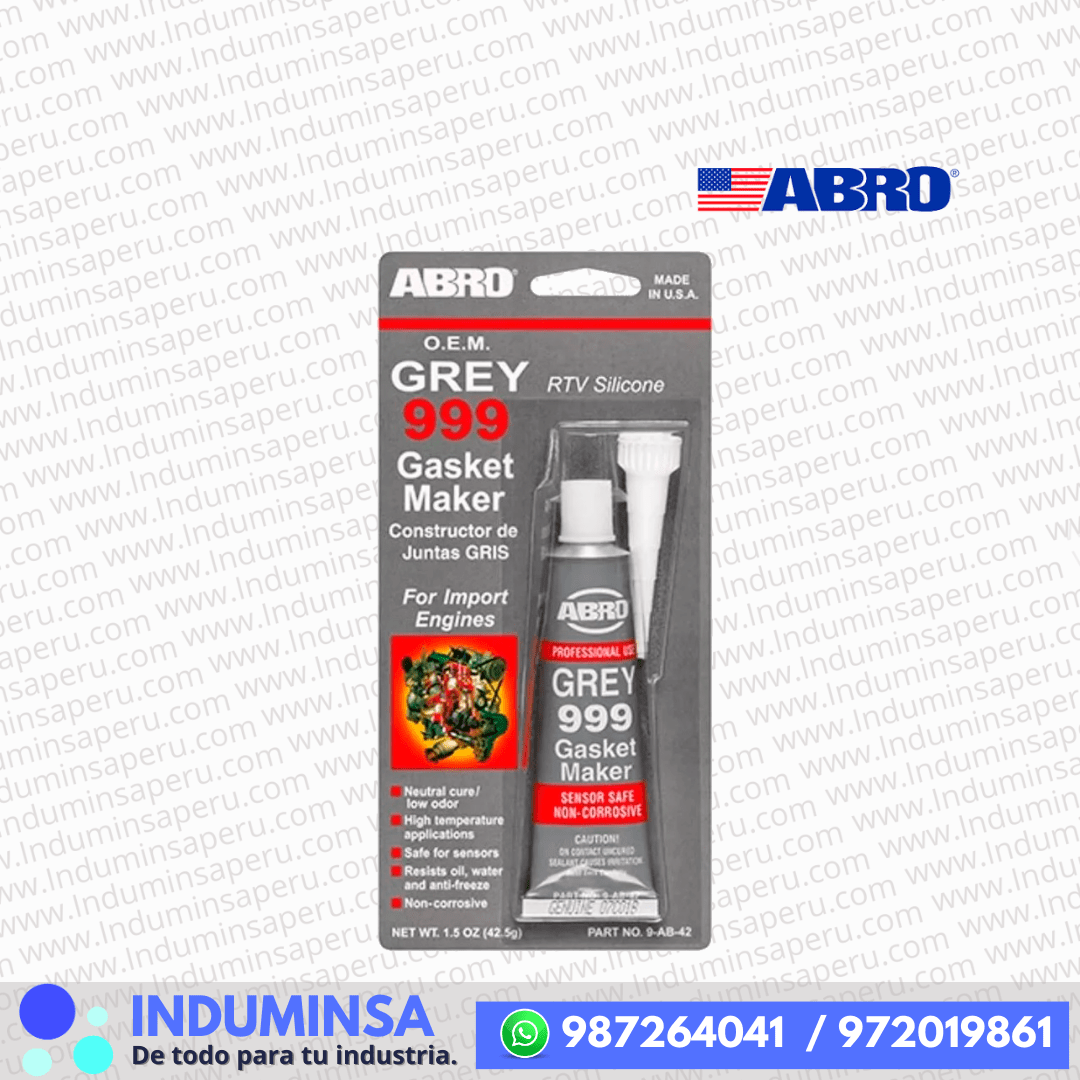 SILICONA AUTOMOTRIZ GRIS 999 9-AB ABRO - INDUMINSA