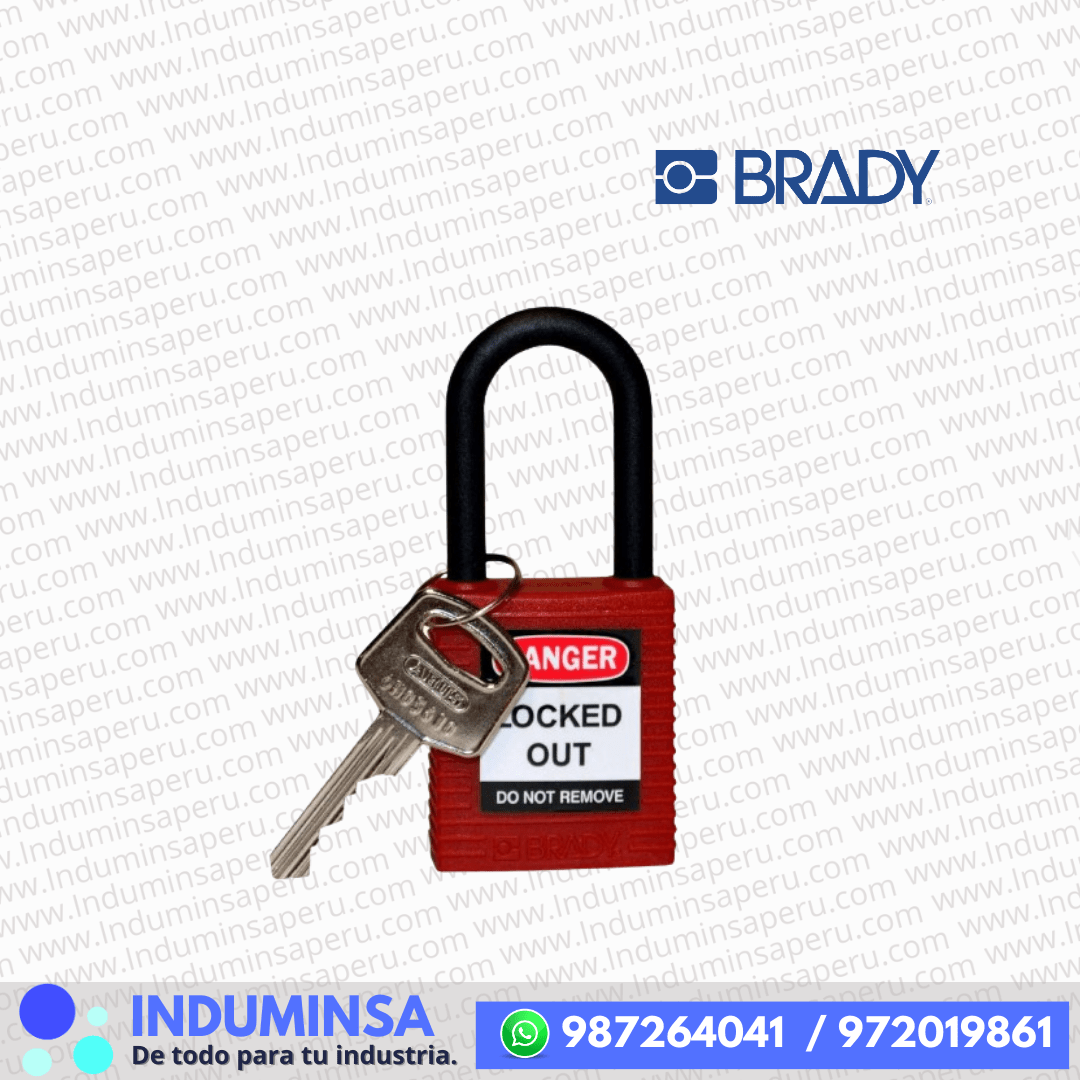 Candado de Seguridad Dielectrico Rojo 1.5” 123324 Brady - INDUMINSA